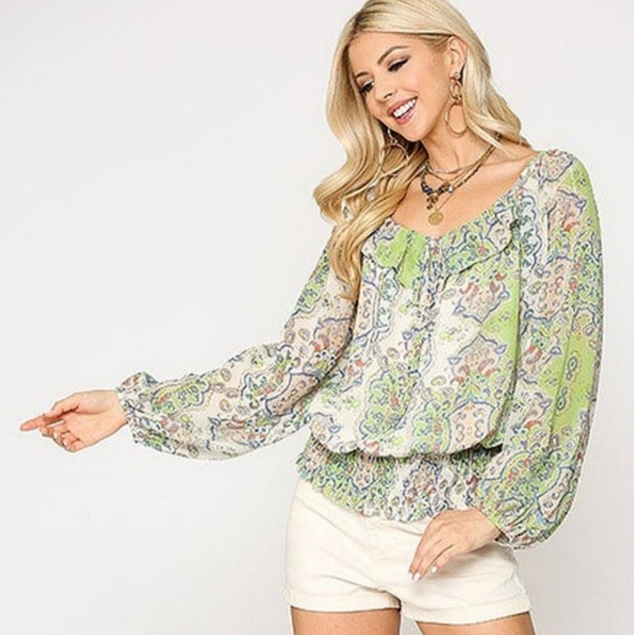 Gigio | Tops | Chiffon Paisley Print Blouse | Poshmark